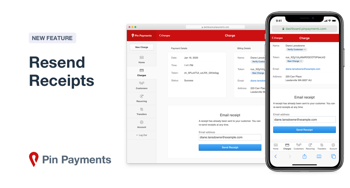 New feature: Resend receipts to your customers | Pin Payments